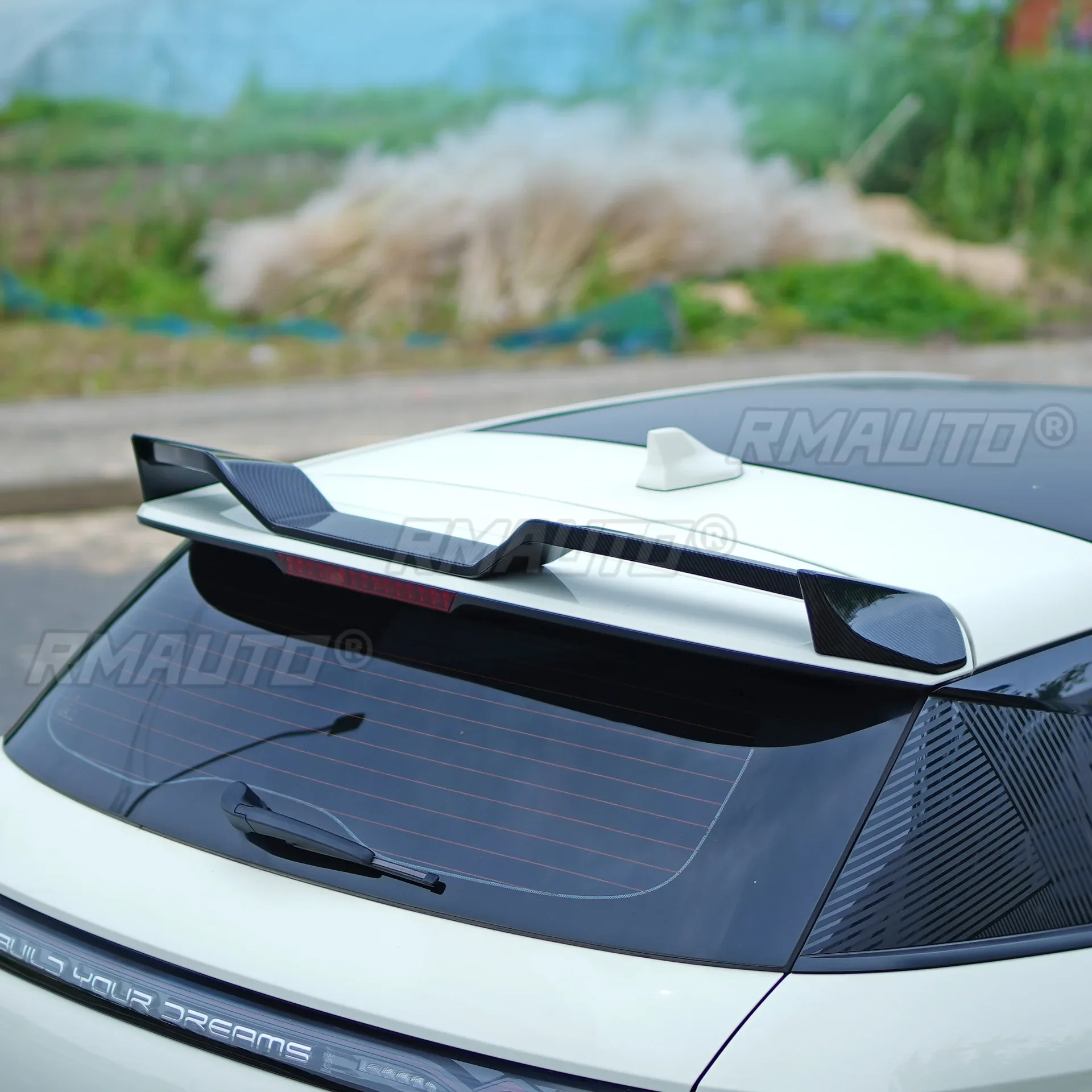 Dolphin Body Kit Rear Roof Spoiler Rear Wing Glossy Black DC Style Rear ...