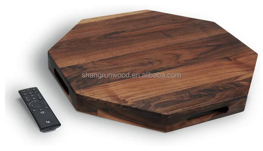 Funny Hotel Designer Round Serving Trays Wooden Cafe Hexagonal Serving ...