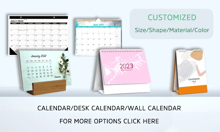Custom Printed Folding Paper Table Desktop Wooden Wall Calendar Office ...