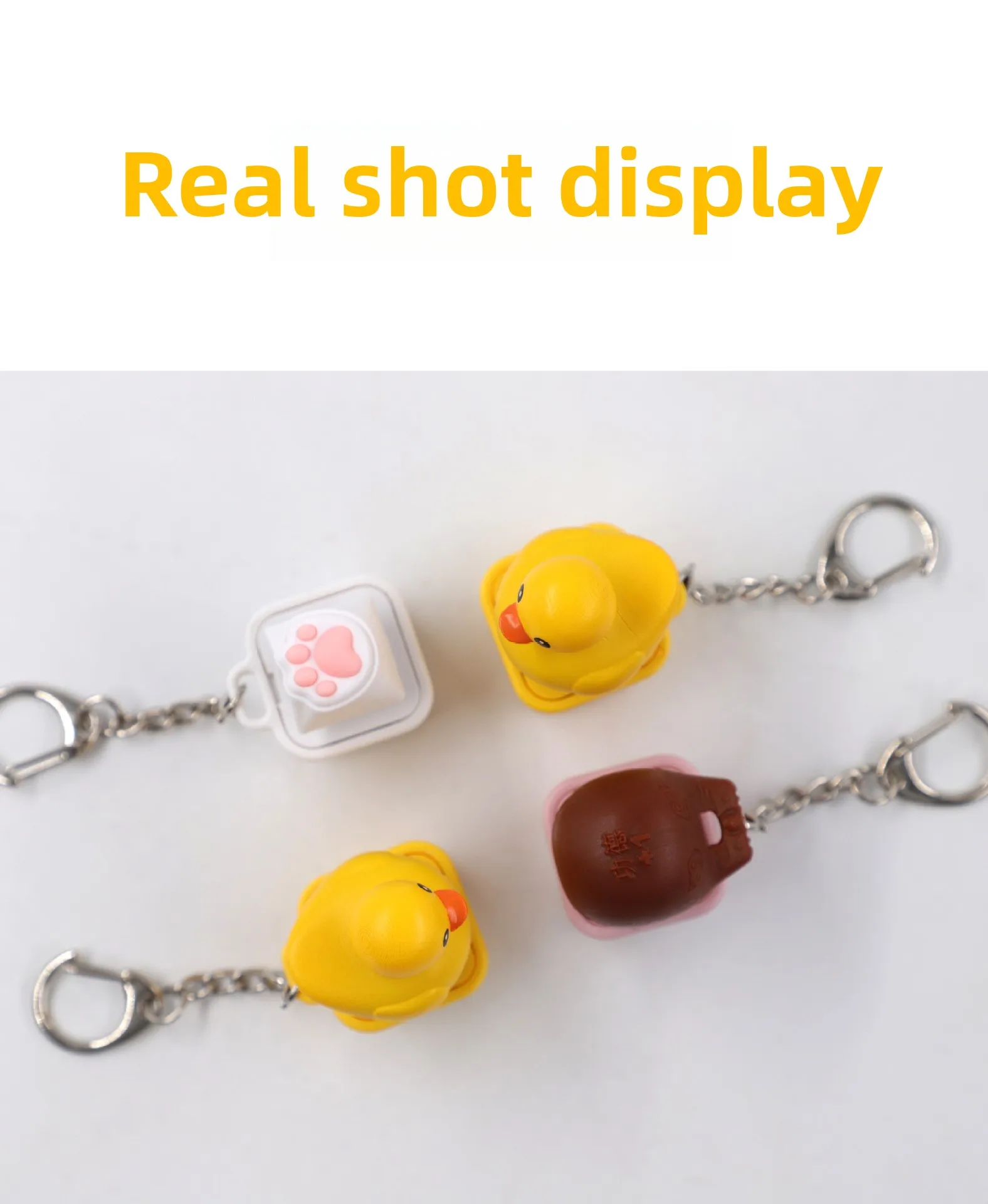 Wholesale Yellow Duck Keychain Plastic Keyboard Switch Voice Toy ...