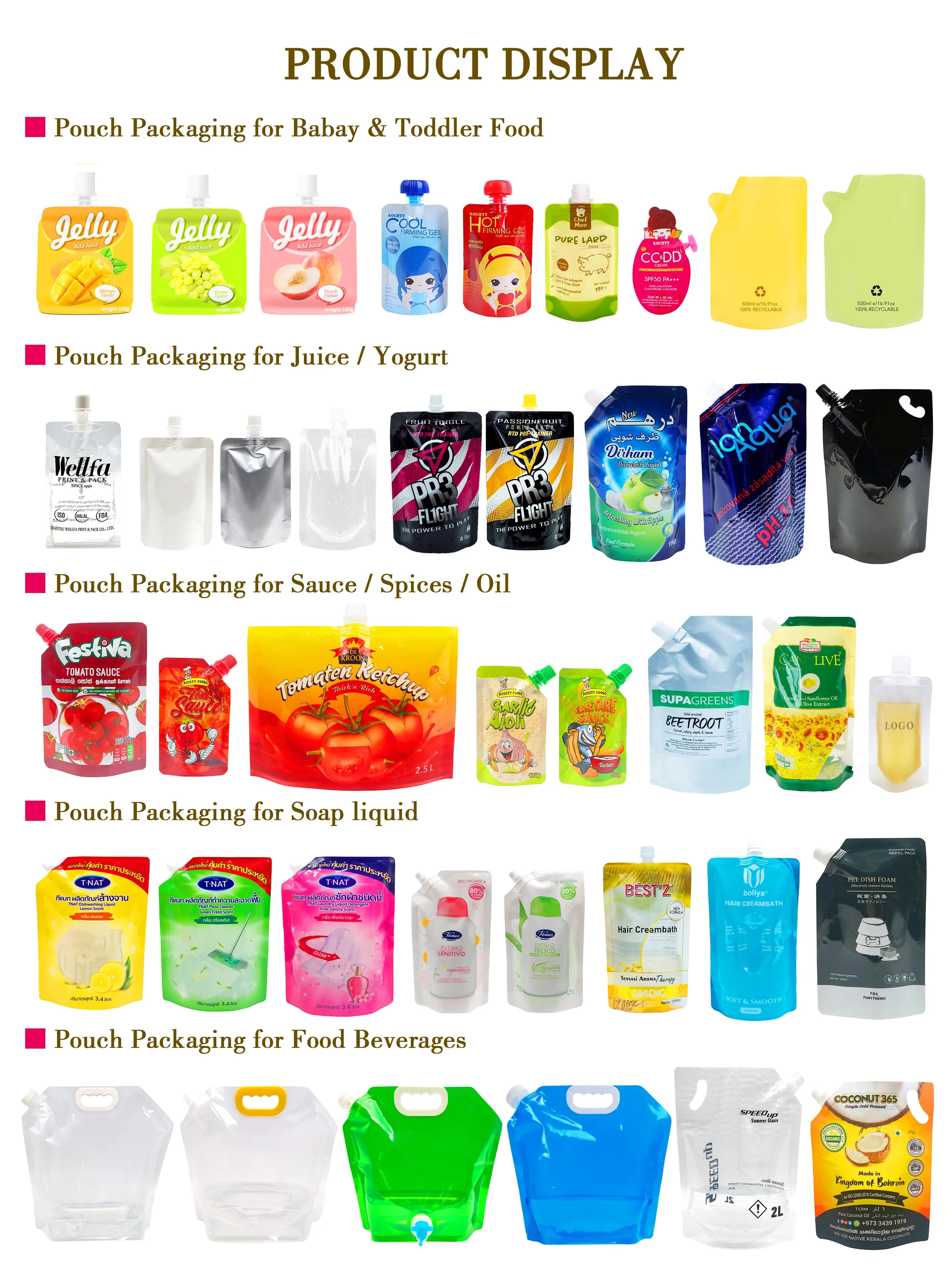 Bolsa Doypack Custom Design Food Grade Liquid Packaging Smoothie Fruit ...