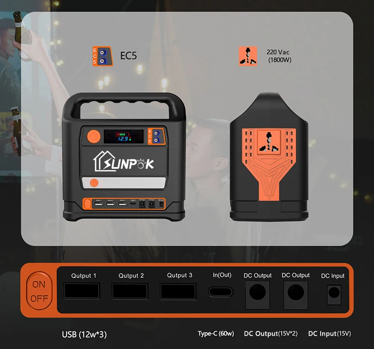 Sunpok 300w 1000w 1kw Power Bank 300wh 1kwh Bateria Solar Portable ...