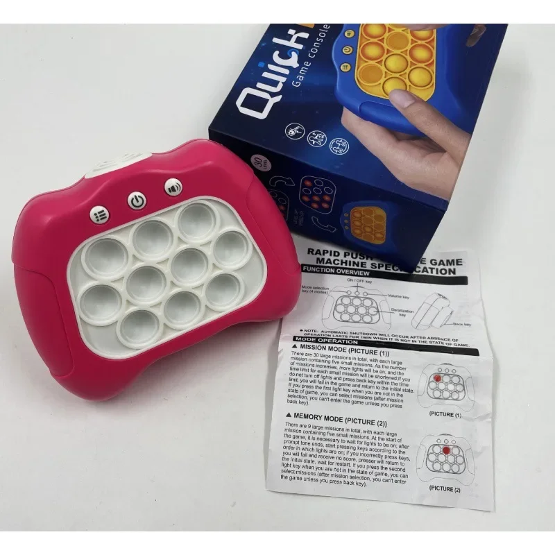 2025 New Quick Pop Light up Console Game Fast Push It Fidget Toy Quick ...