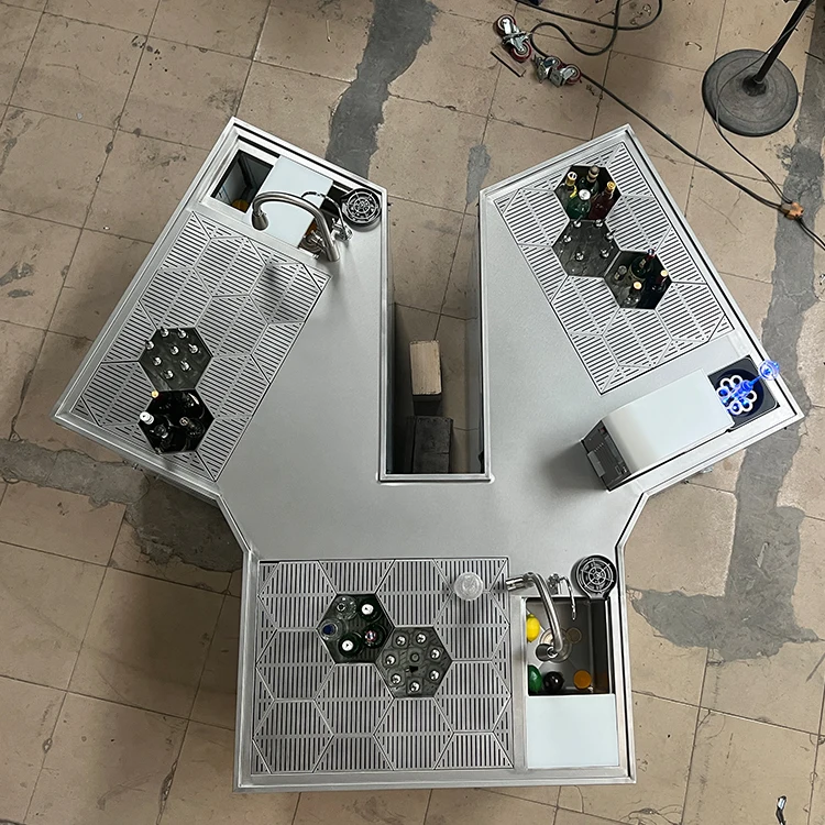 Stainless Steel Portable Bar Bartender Station with Ice Bin & Cup ...