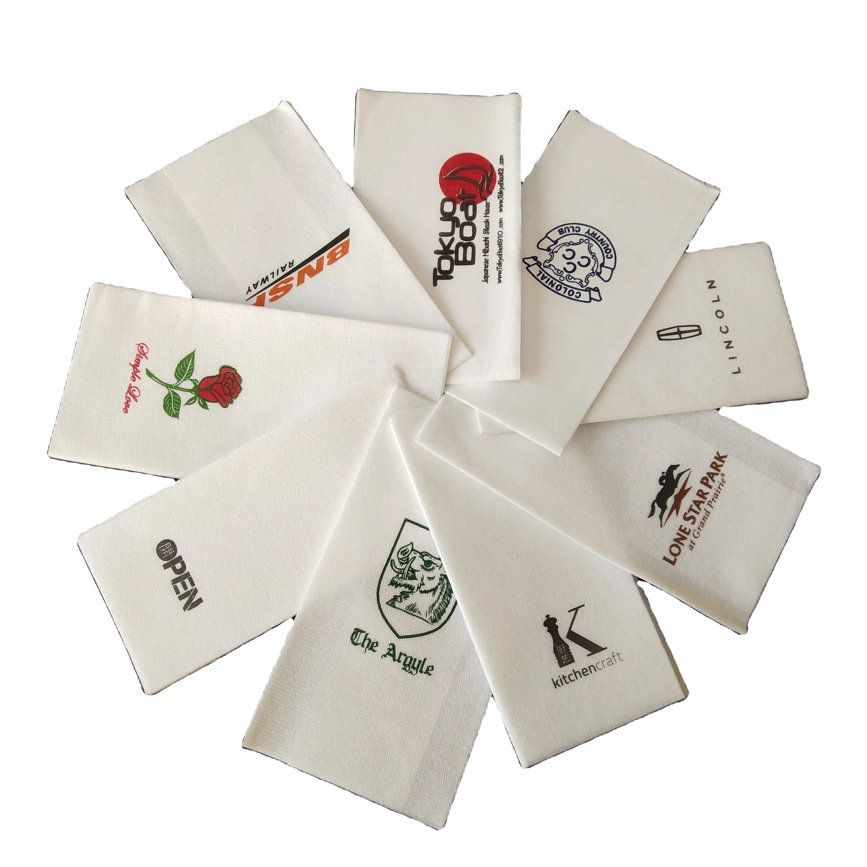 Custom Napkins With Logo Disposable Linen Feel Airlaid Paper Napkins ...