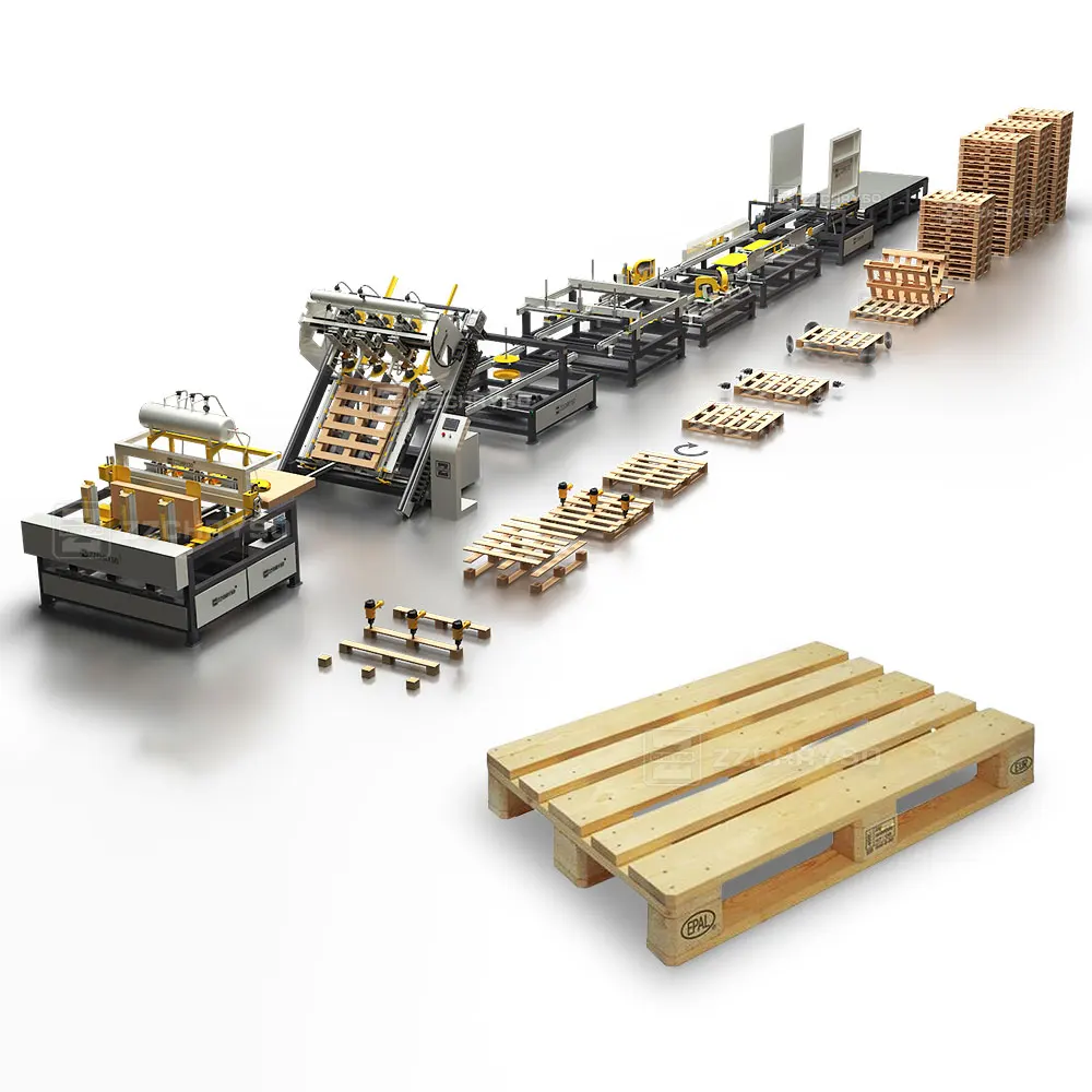 Automatic Nail Wood Pallet Making Machine Euro Pallet Nailer Nailing ...