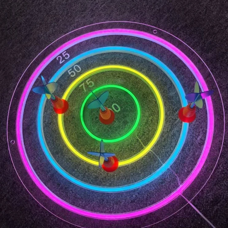 Factory Neon Sign Dart Board Set Party Game Wall Decor Toys Neon Led ...