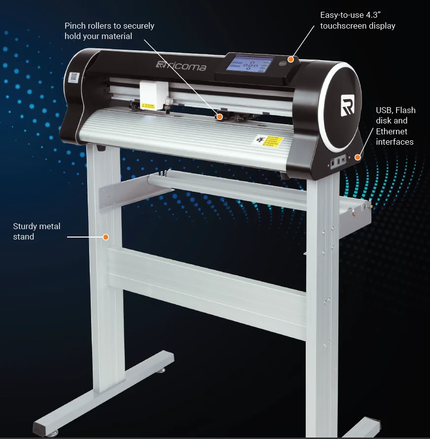 Ricoma 630mm Vinyl Sticker Printer Cutter Machine with CCD Tracking ...
