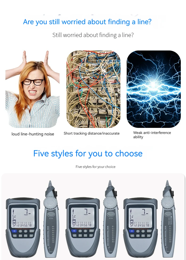 I-pook Pk65c+ Odm Oem Lcd Line Finder Cable Tracker Network Tester ...