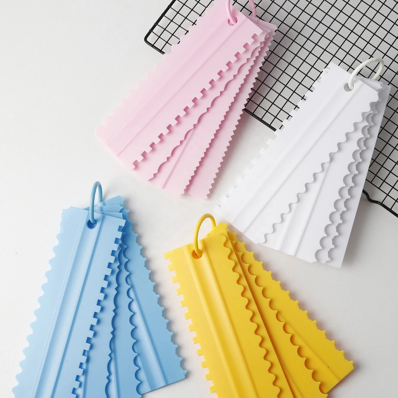 4 pcs set 8 shapes baking diy plastic pastry cream fondant butter ...