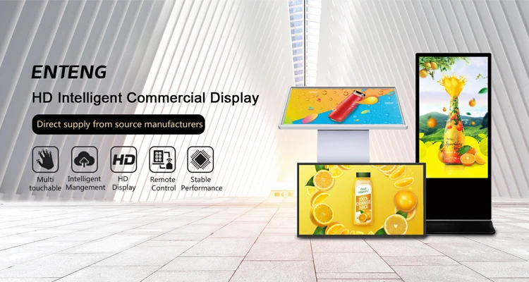 Customized Horizontal Interactive Kiosk Floor Stand 4K