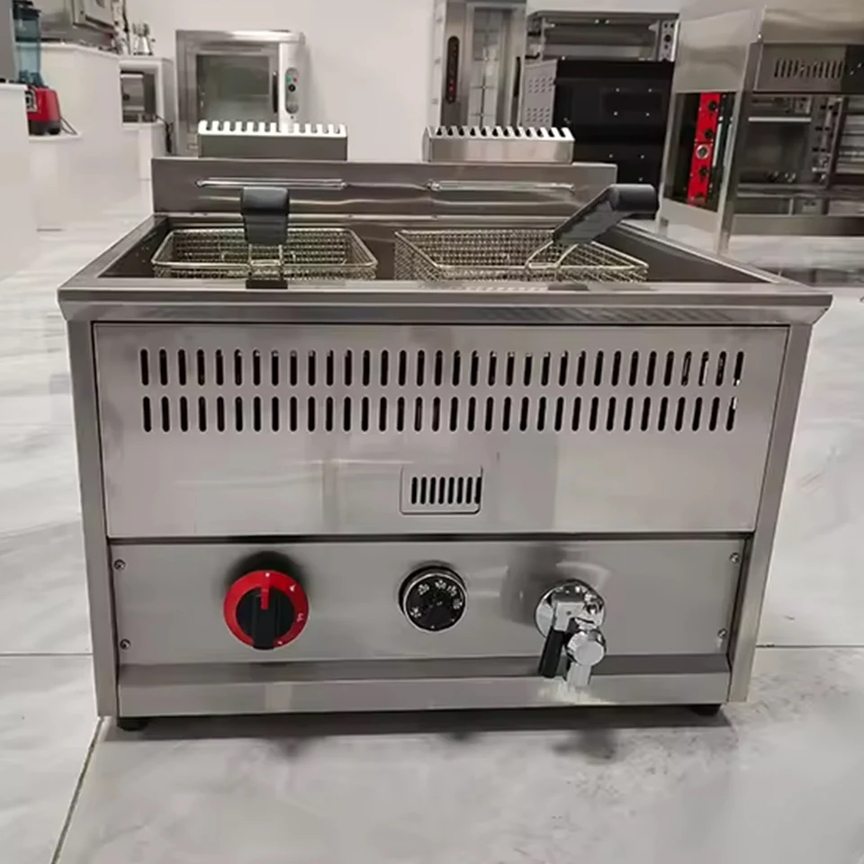 Commercial Gas Deep Fryer Countertop Stainless Steel Deep Fryer With ...