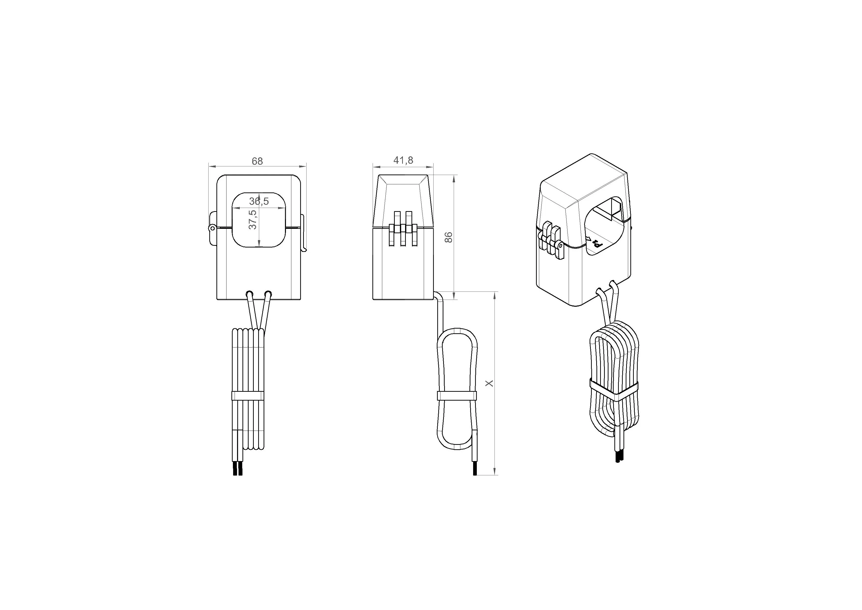 Xh-sct-t36 400/5a Сплит Ядро Трансформатор тока SCT-T36 400A / 5A ...