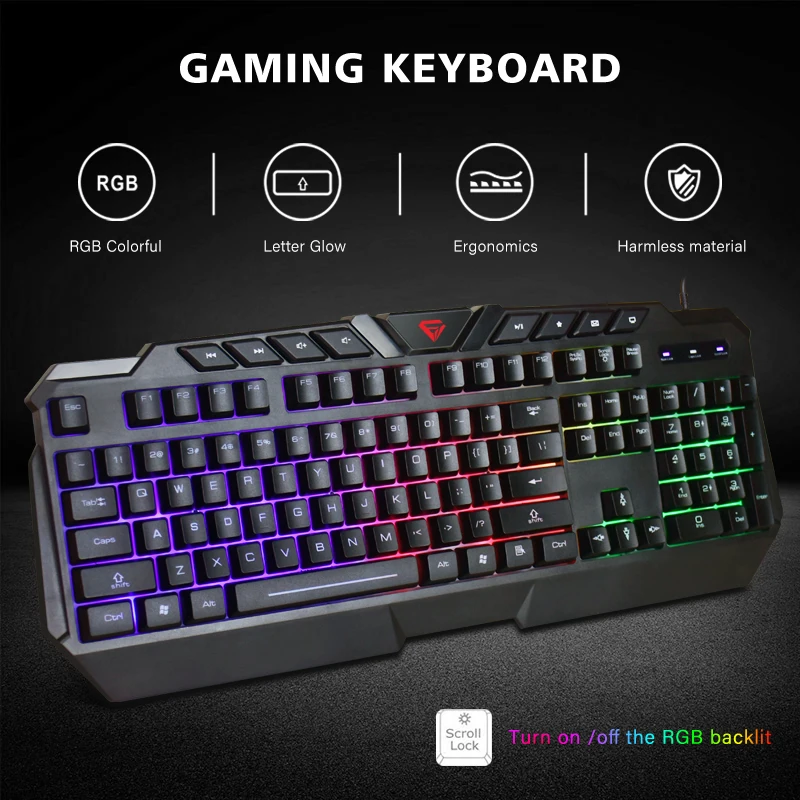 Wire Led Usb Full Keys Rgb Backlit Membrane Light Latest Oem Rainbow ...