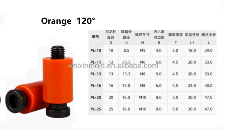 Plastic Molding PL10 PL12 PL13 PL16 PL20 Yellow Puller Bolt Nylon ...