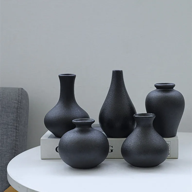 japanese ikebana Rough pottery vase modern tabletop centerpieces white ...