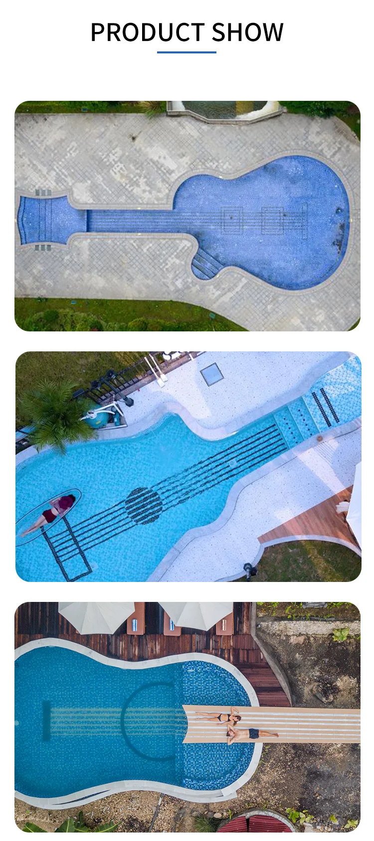 Outdoor Large Custom Size Villa Hotel Luxury Fiberglass Guitar Shape ...