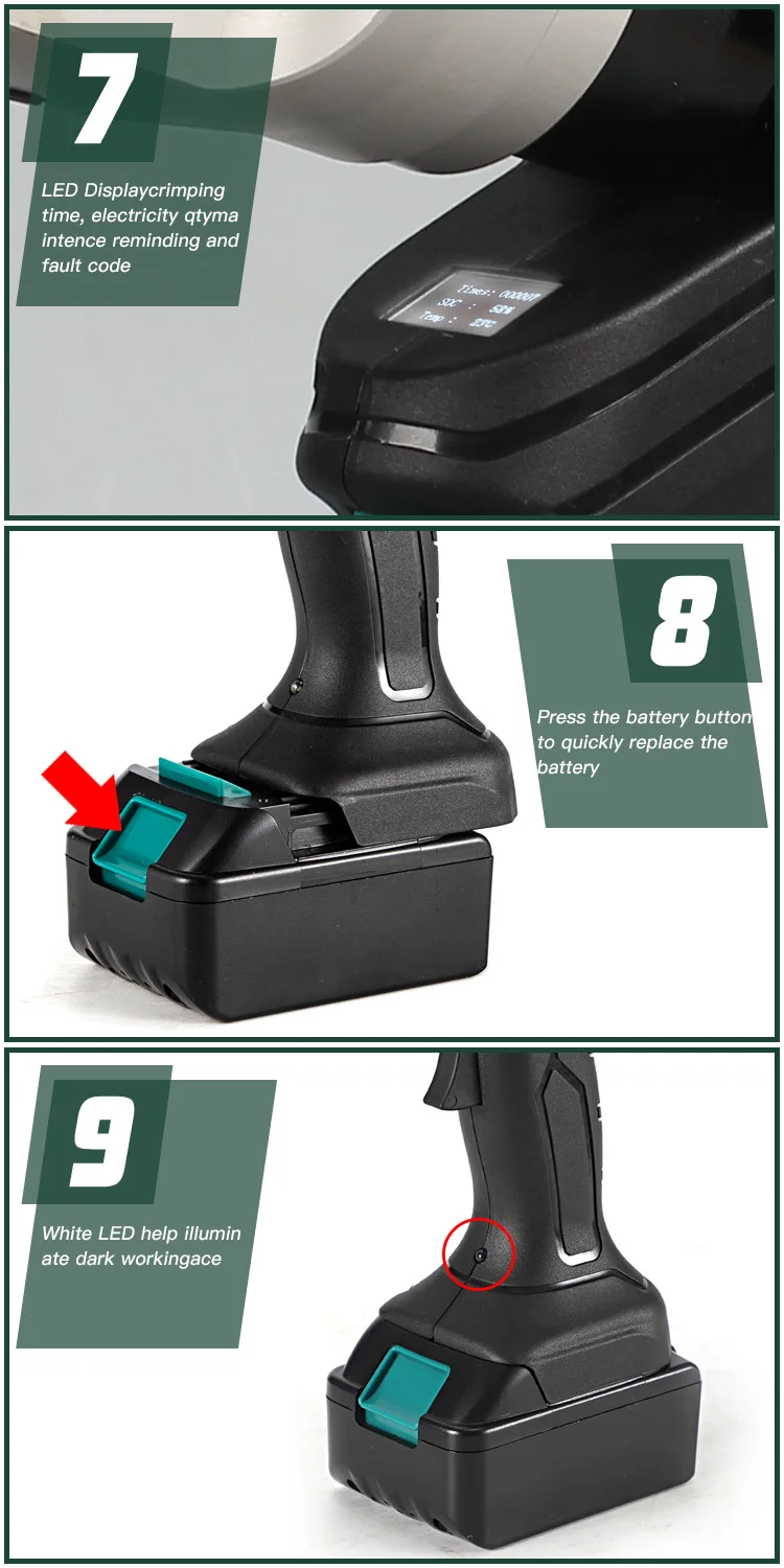 EMT-400D Battery Powered Cable Lugs Hydraulic Crimping Tools