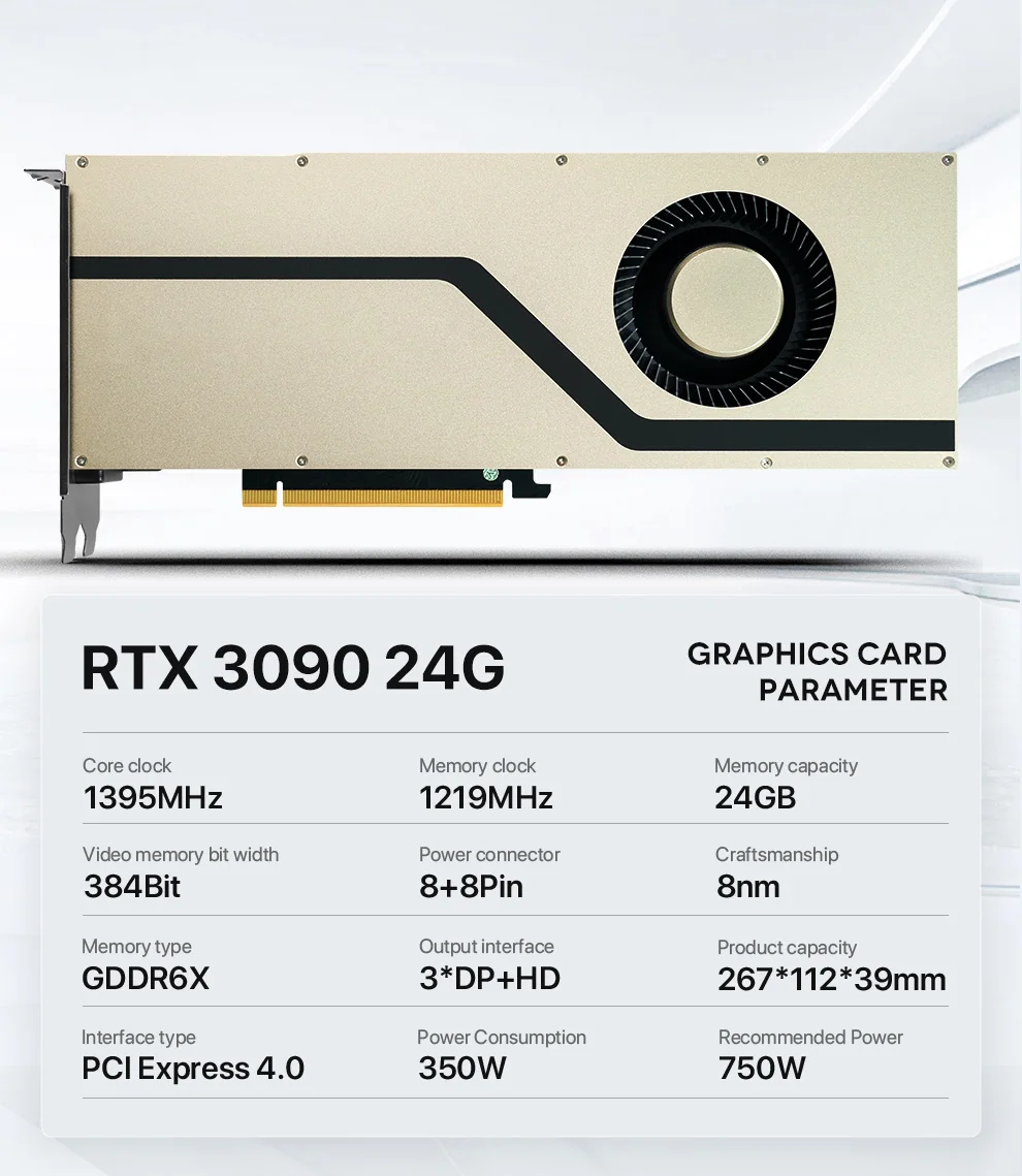 NVIDIA RTX 3090 GPU - 24GB GDDR6X for AI and Gaming