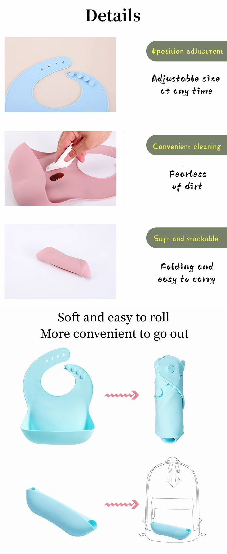 Bpa Free Custom Food Silicone Baby Waterproof Reusable Animals Feeding ...