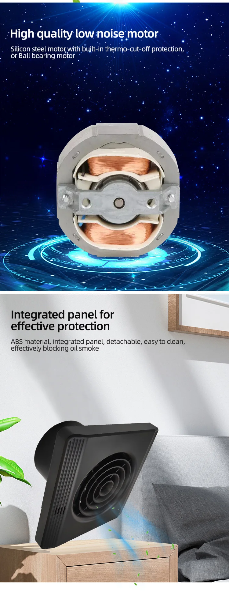 Fashion Silent Ventilation Fans Bathroom Decor Heat Extractor Auto ...