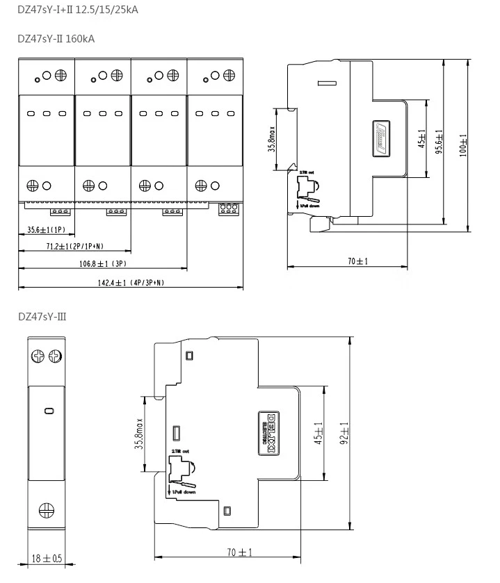 DELIXI Surge Protection - Dz47sy-Ii 40ka 2P 385V 65ka 4P 120KA