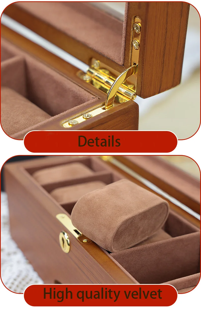 Luxury 6 Slot Watch Wooden Painting 2 Layer Jewelry Gift Packaging ...