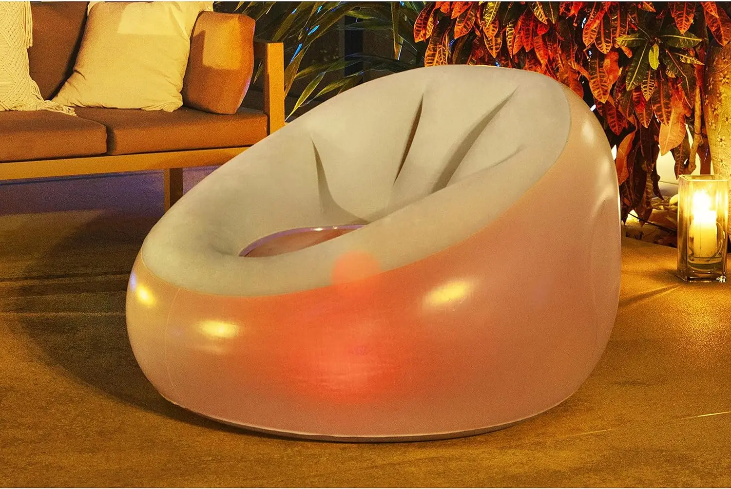Luxury Led Inflatable Chair Large Lounge Sofa Comfortable & Portable ...