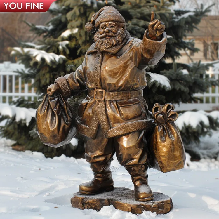 Bronze Santa Claus Statues - Lifesize Christmas Figurines