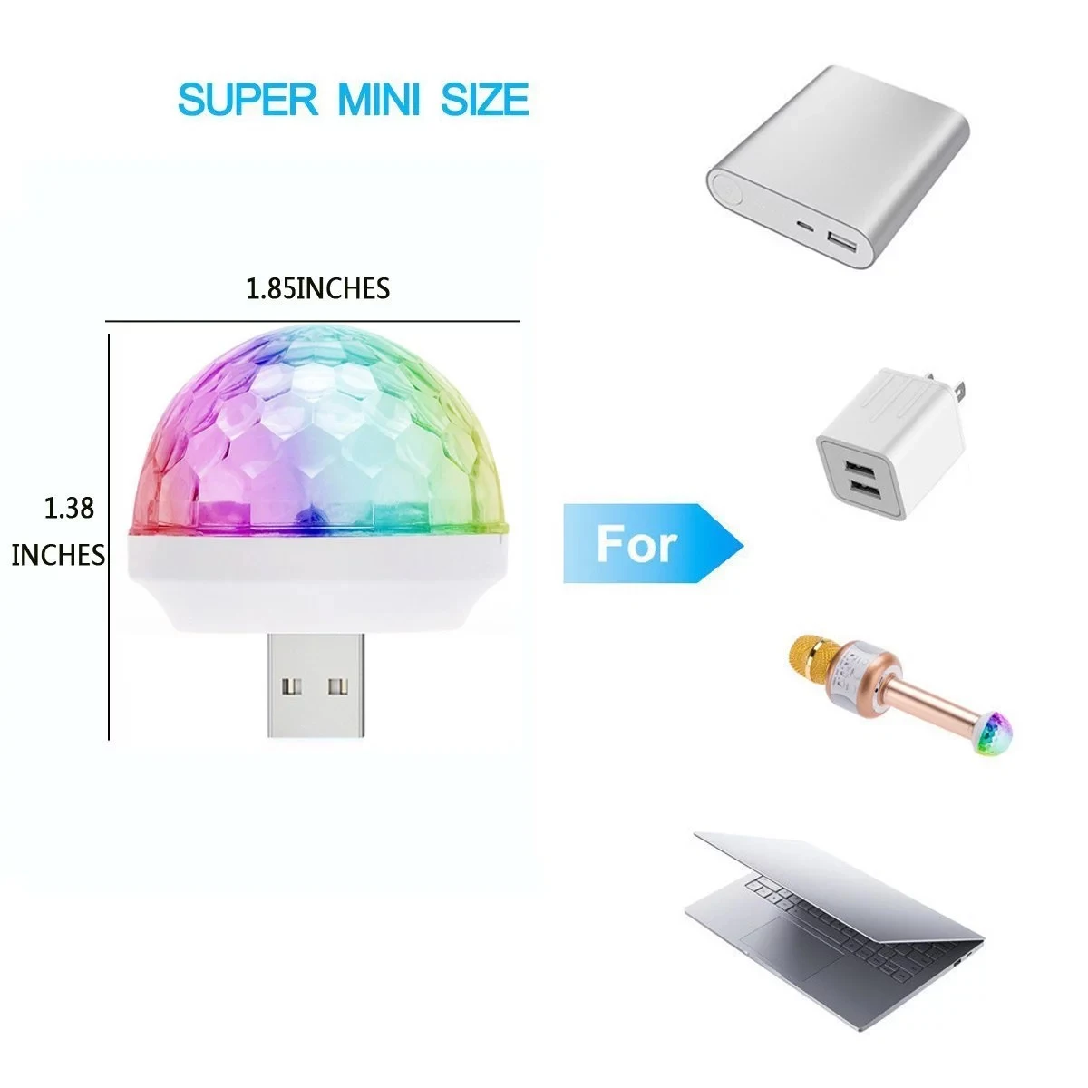 Led Small Atmosphere Ball Portable Universal Mini Usb Disco Light ...