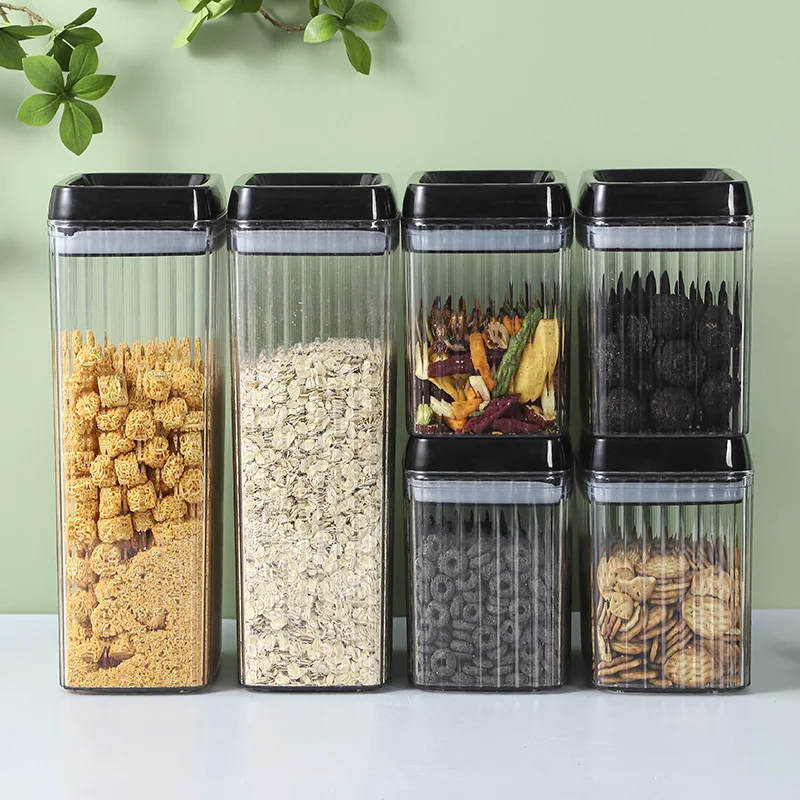 5 Pieces Set Airtight Food Storage Container Kitchen Dry Goods ...