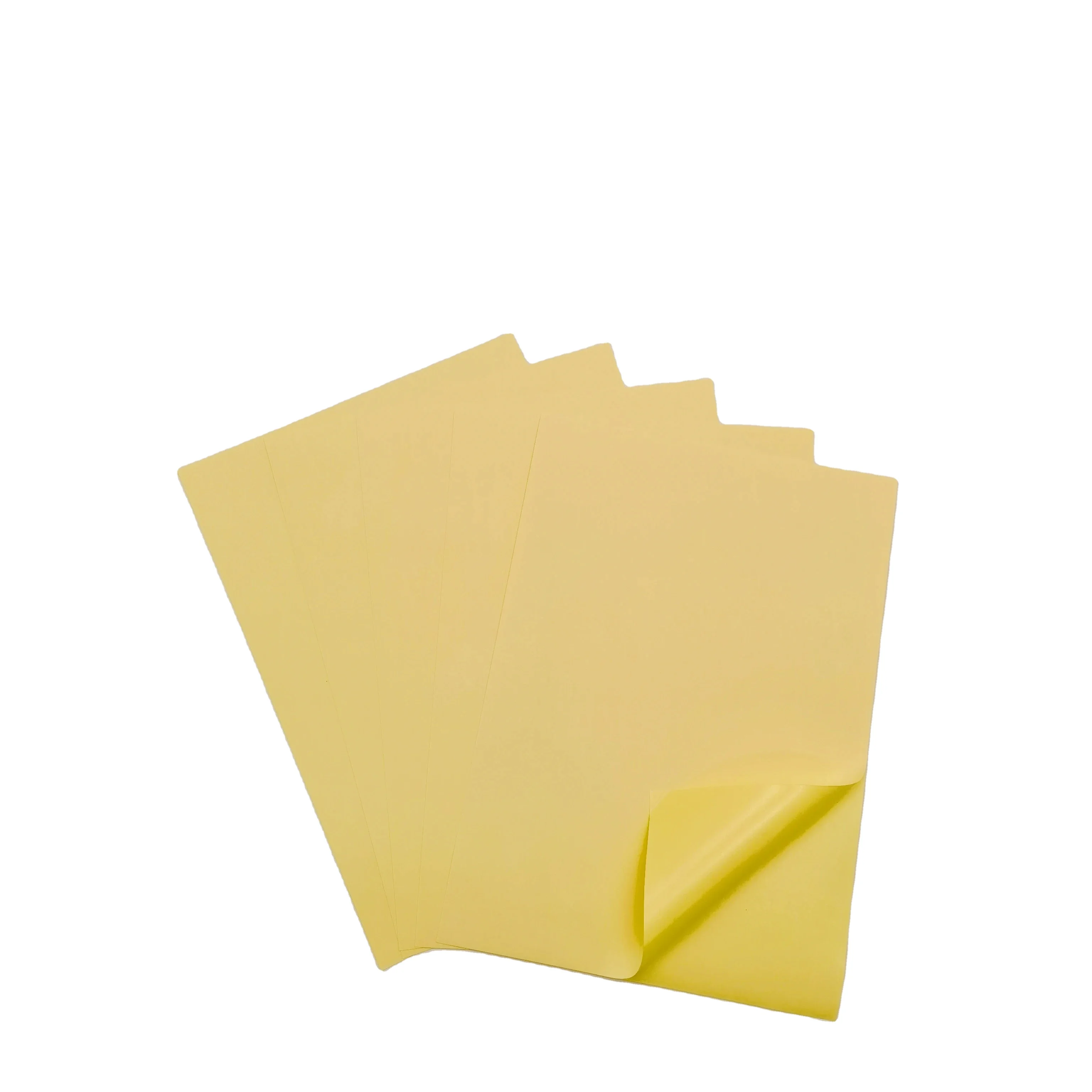 A4 Matte Light Yellow Sticker Paper Self-adhesive 25 Sheets Waterproof ...