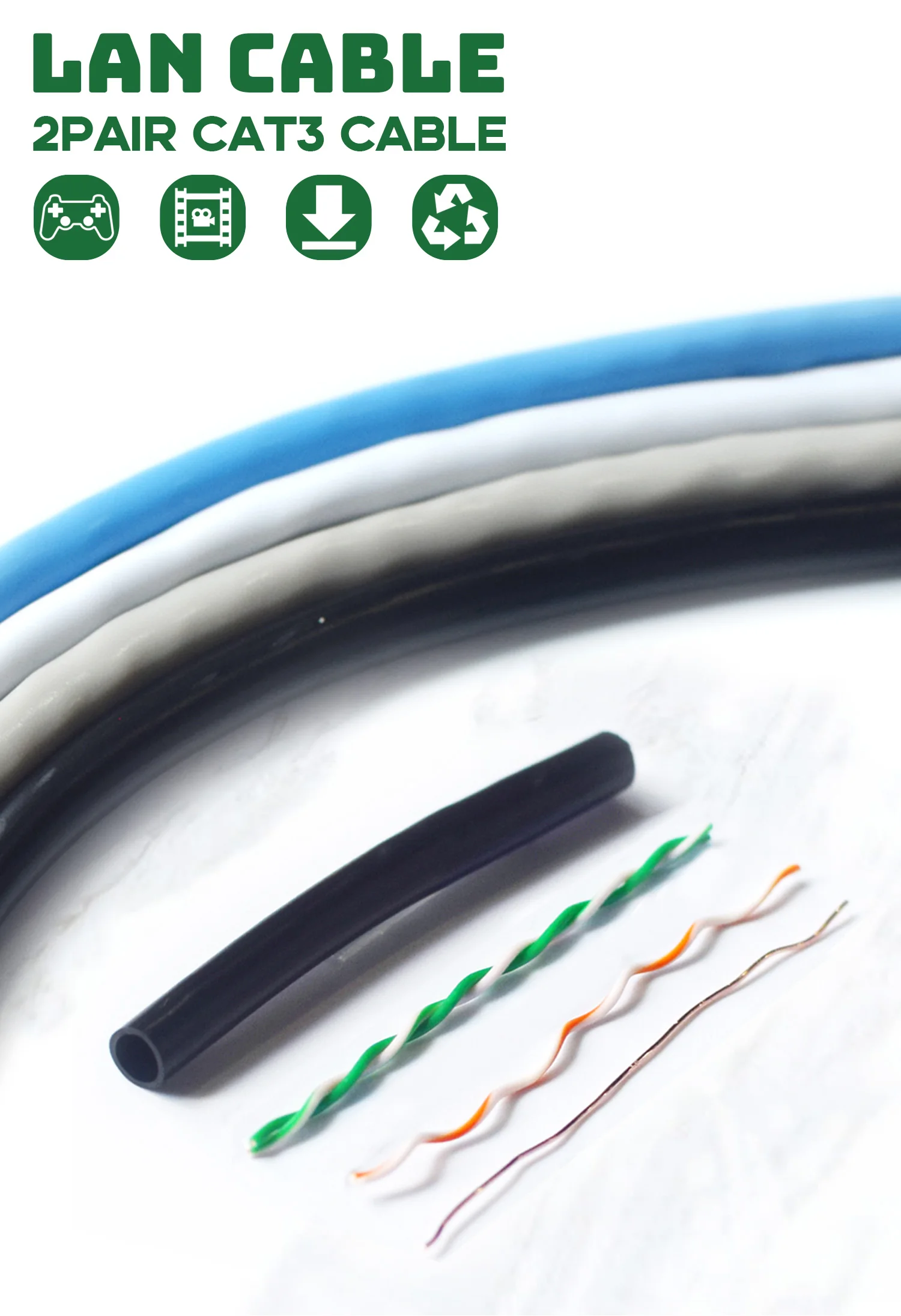 Turkey Peru Bangladesh Export 2 Pair UTP Cat5 Cat6 Cable