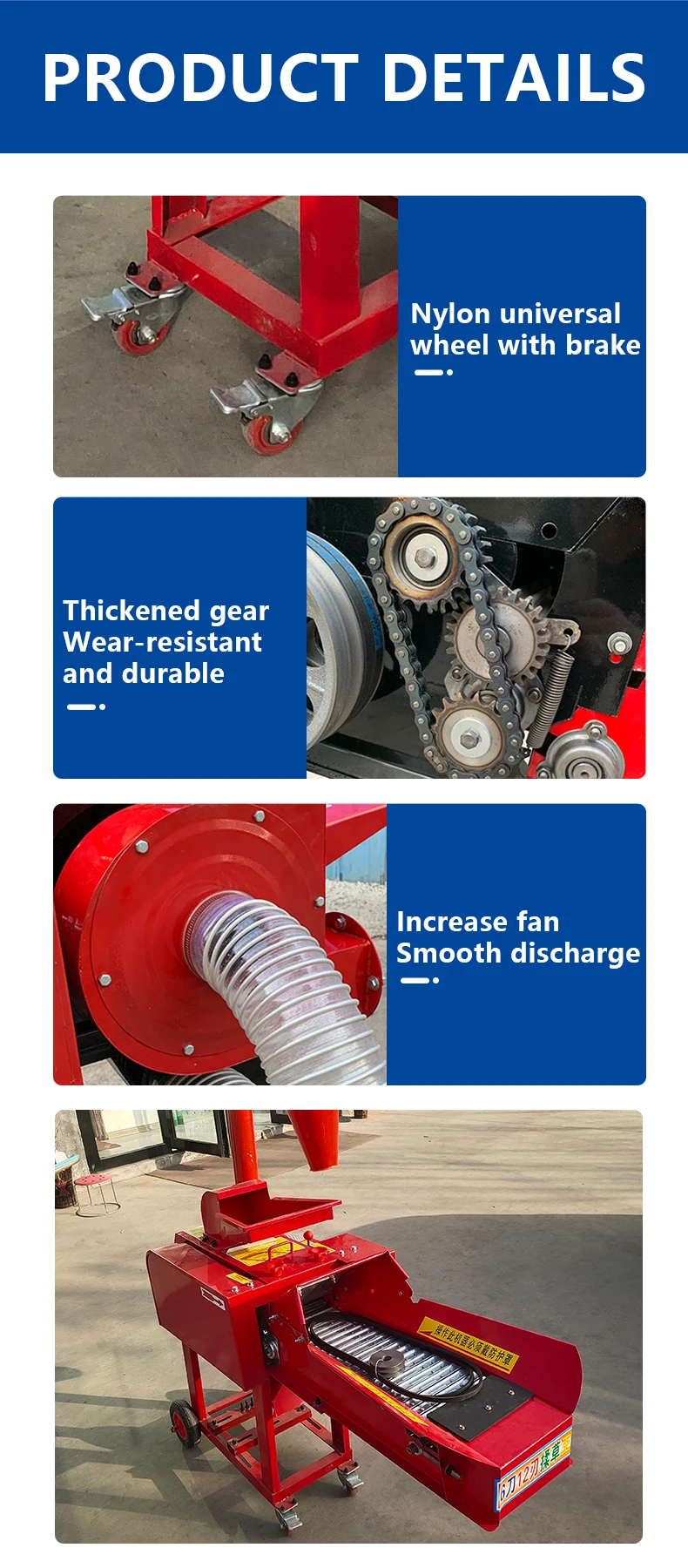 Combined Grass Chopper Chaff Cutter and Corn Crusher Machine for Cow ...