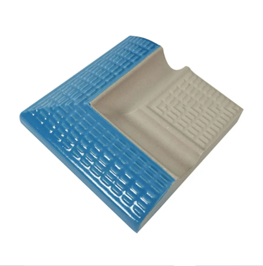 115x240mm Anti-Slip Glazed Ceramic Pool Edge Tiles - Blues