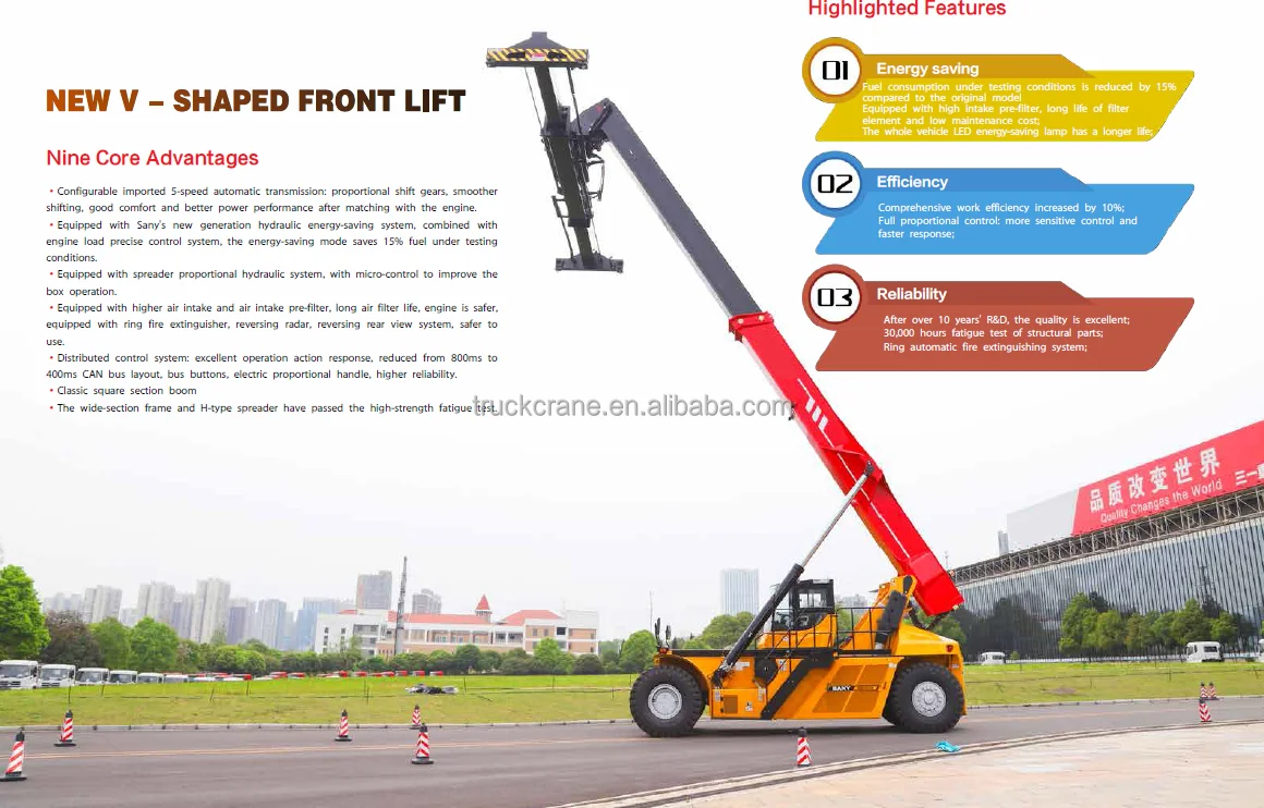 Stacker Di Stoccaggio 45T Port Machine Container Reach Stacker