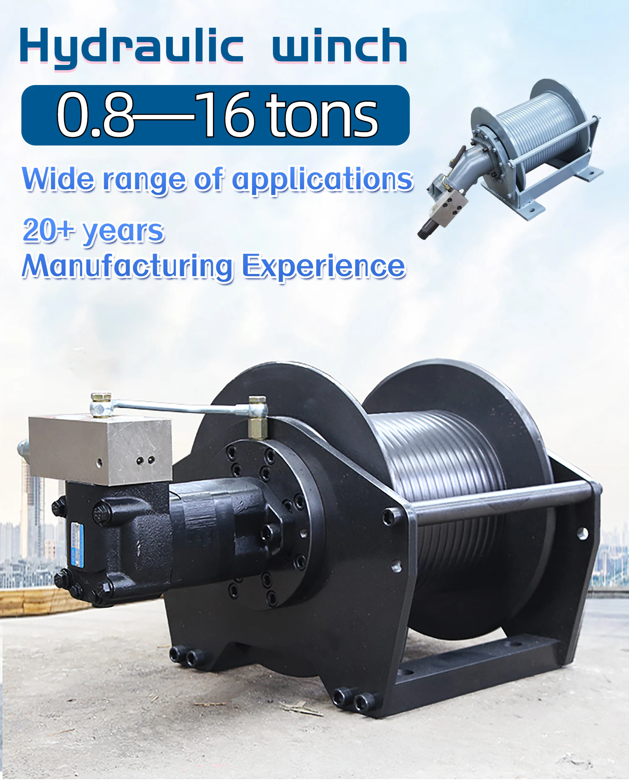 Heavy Duty Hydraulic Winch Extra Large Tensile Force Easy to Cope with ...