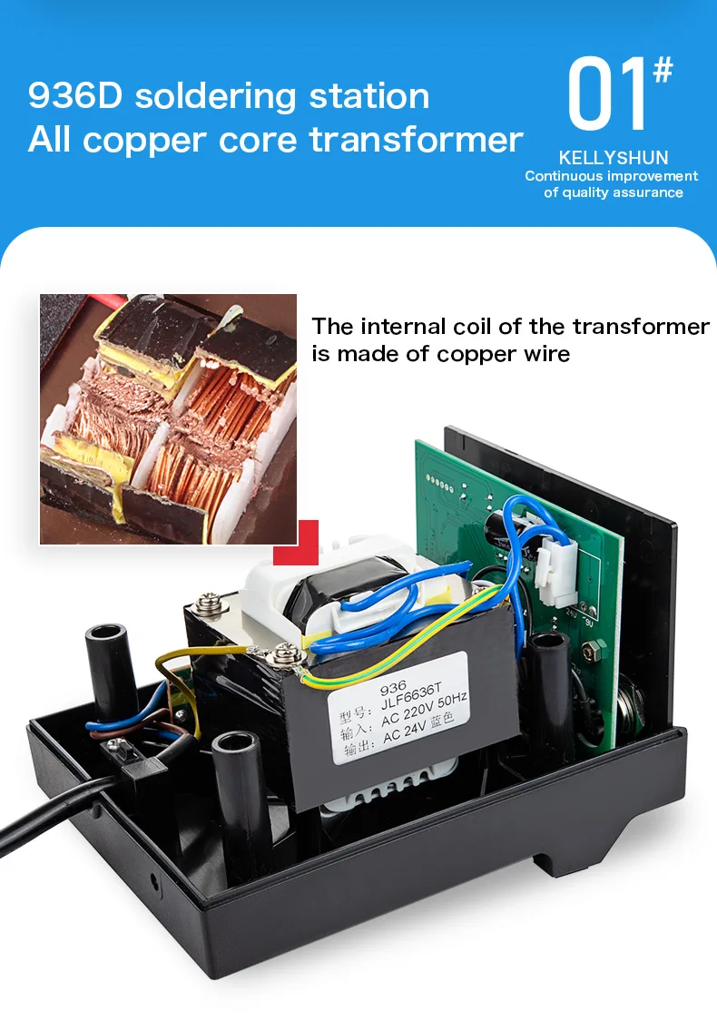 High-efficiency 936D Soldering Station - ESD Safe & Versatile