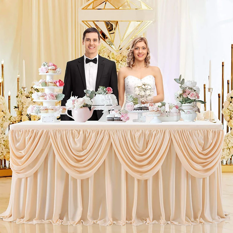 Party Banquet Wedding Pink Table Skirting - Customizable