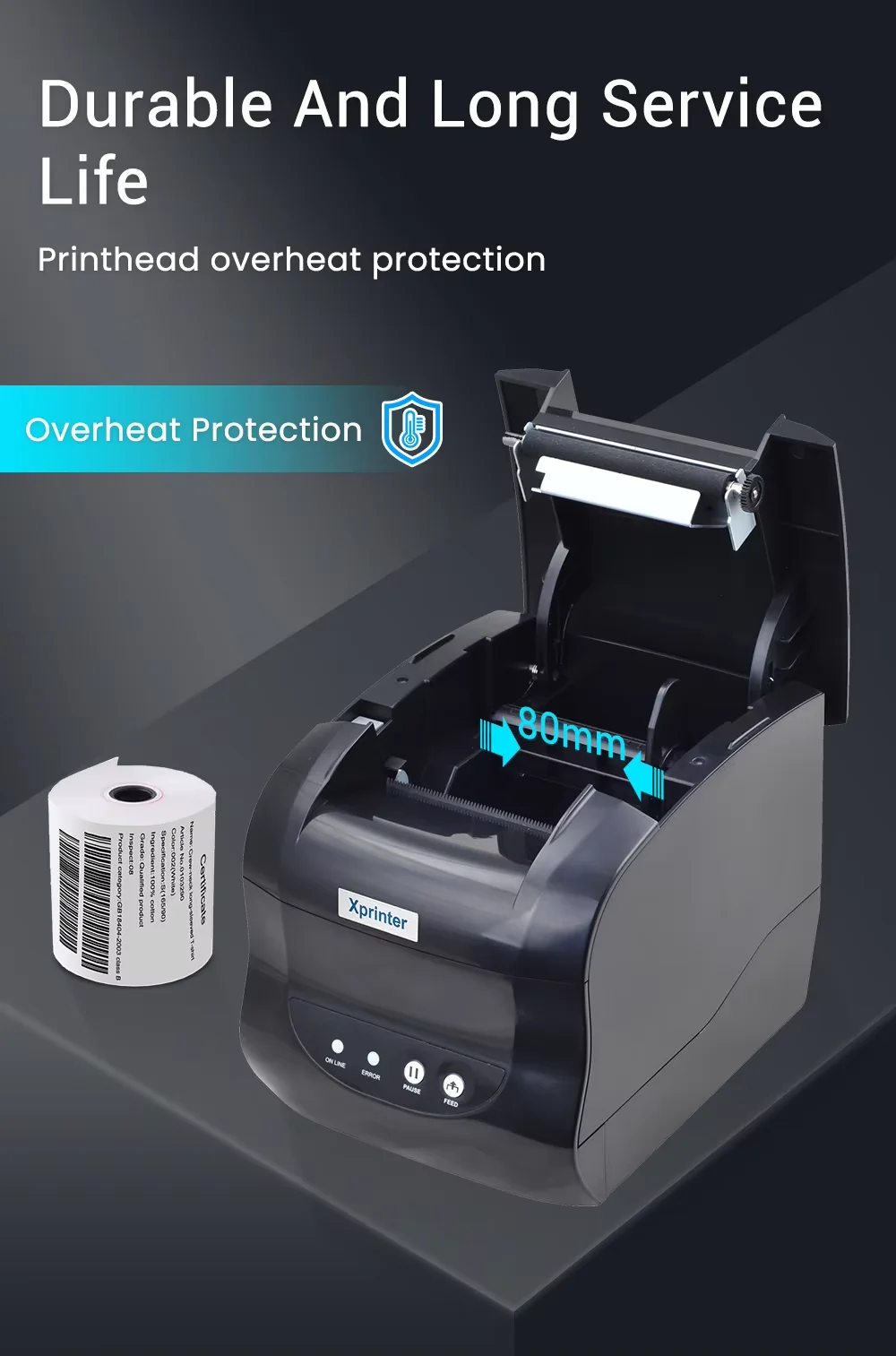 Xprinter XP-365B - Versatile Thermal Printer with Wifi & Bluetooth
