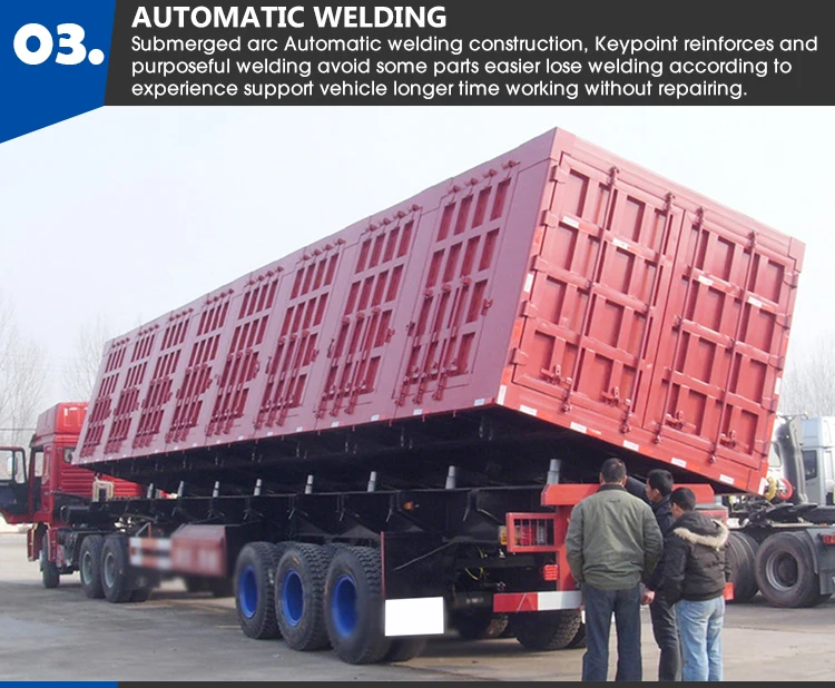 Bulk Cargo 40ft 60ft Side Tipper Semi Trailer With Quick Detachable ...