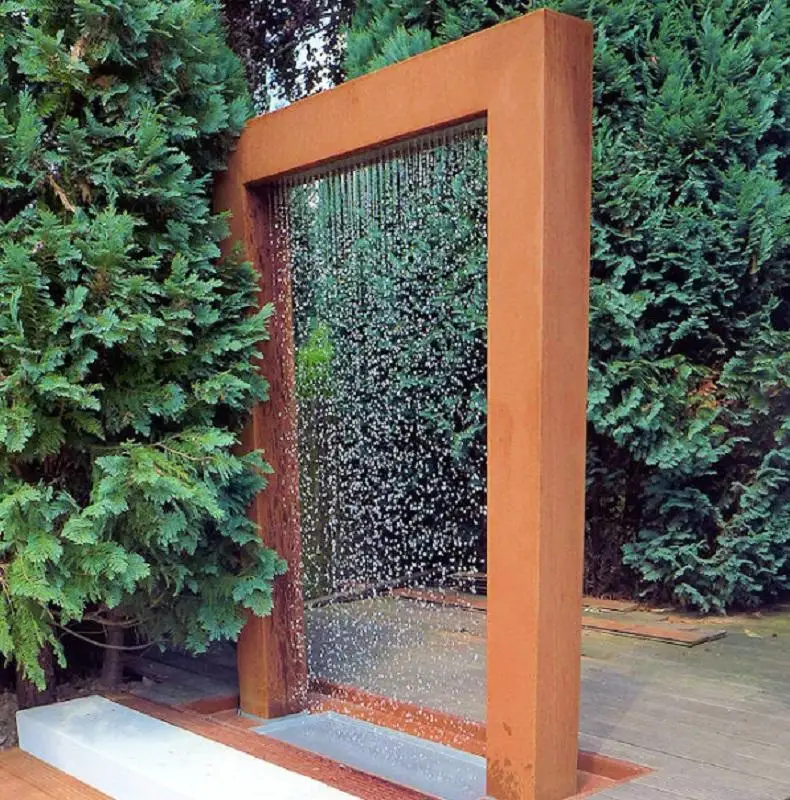 Water Feature Outdoor Decorative Waterfall Wall Rain Curtain