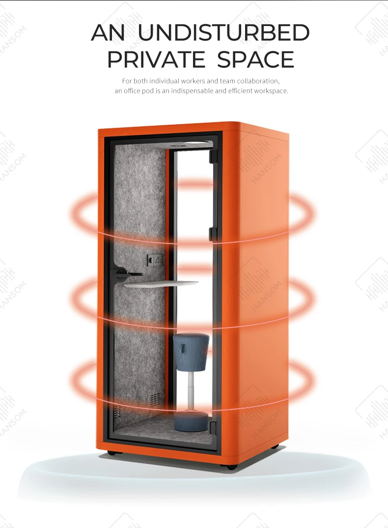 Hansom Meeting Pod for 4 Person Silence Booth Cabinet Meeting Space ...
