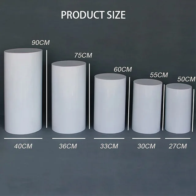 Multiple Colors Shiny Metallic Fabric Plinth Cover Elastic Cylinder ...