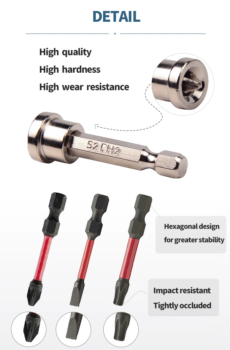 S2 Hexagon Cross Torx Triangle Ph2 Triangle Head 65mm Magnetic Slotted ...