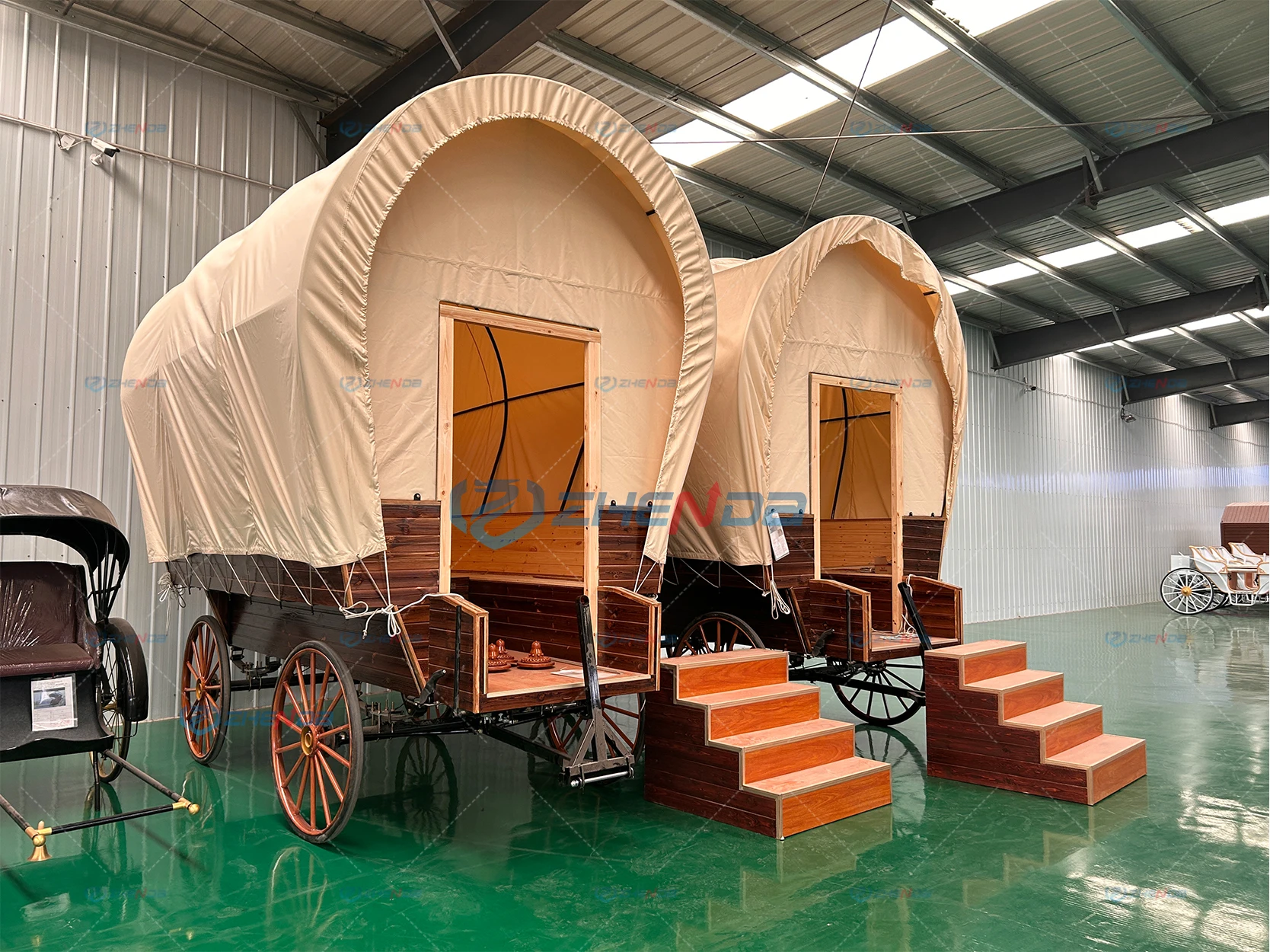 Luxury Hotel Camping Wagon Tent/house Wooden Covered Wagon Outdoor ...