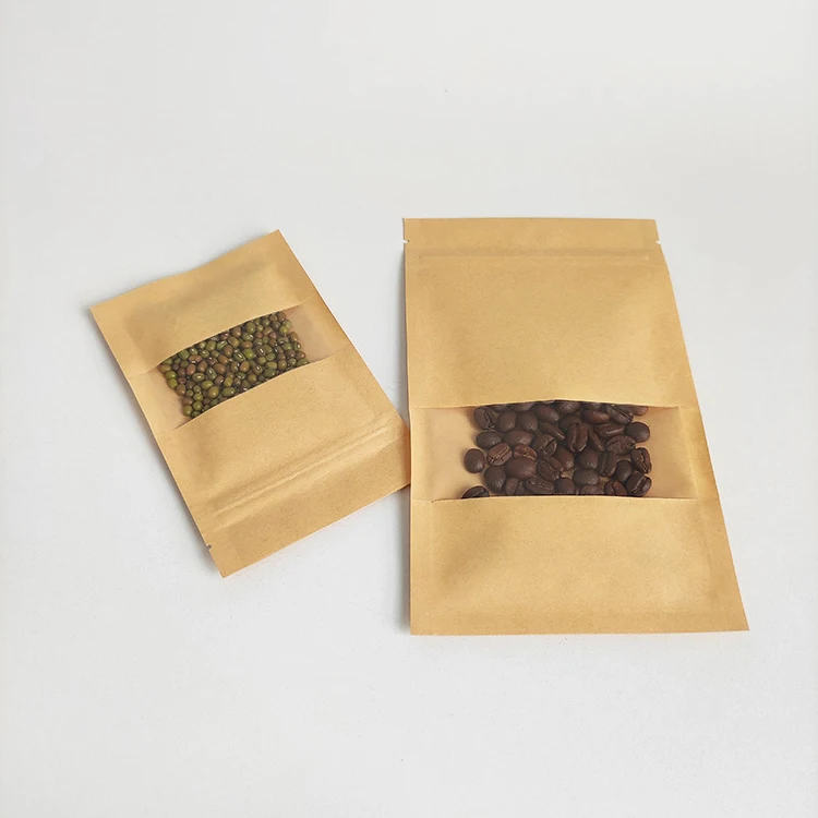 Small Kraft Paper Sachet 9x14cm with Window - Zip Lock Heat Seal ...
