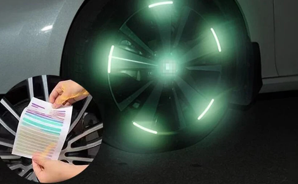 Factory Custom Logo Car Stickers Glowing Wheel Hub Sticker Car Stripe ...
