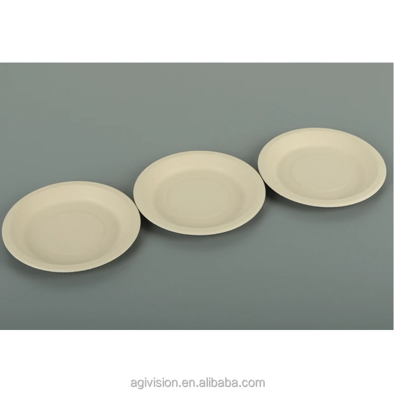 6 Inch Round Disposable Plate Biodegradable Tableware Bamboo Fiber ...
