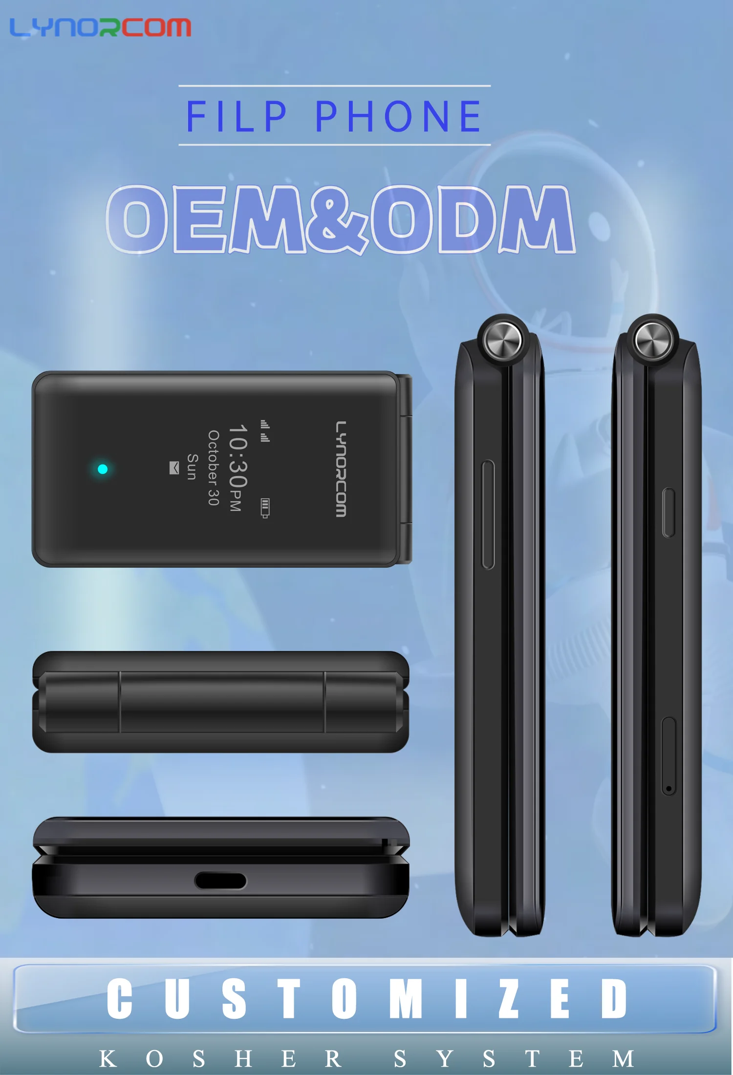 4.1 Inch IPS Dual Screen Kosher Flip Phone 4G Android OS Smartphone LTE ...